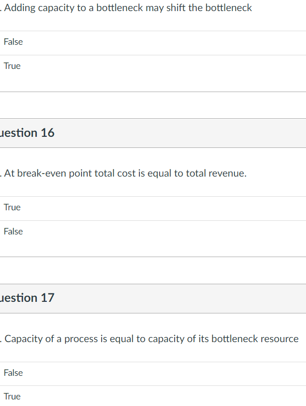 Solved - Adding capacity to a bottleneck may shift the | Chegg.com