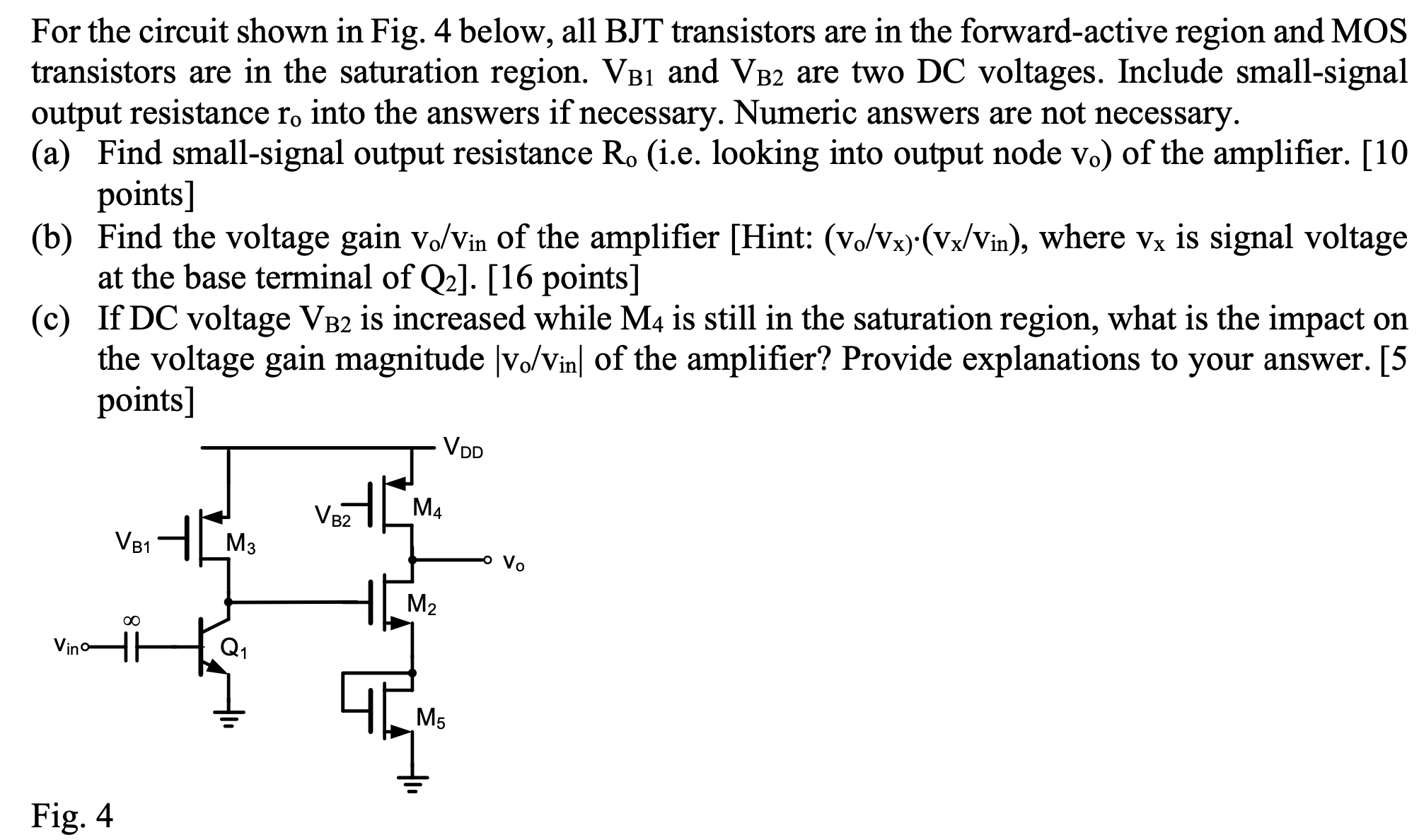 Solved please draw the small signal model. For the circuit | Chegg.com