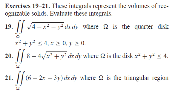 Solved Exercises 19–21. These integrals represent the | Chegg.com