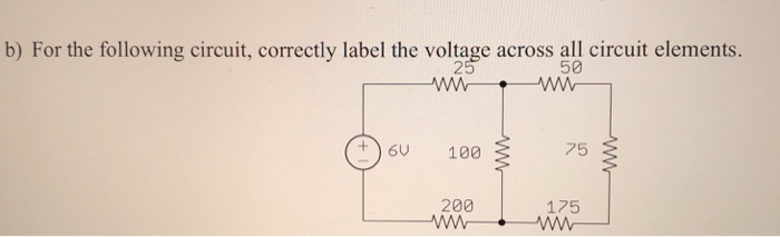 Solved a) For the following circuit, correctly label the | Chegg.com