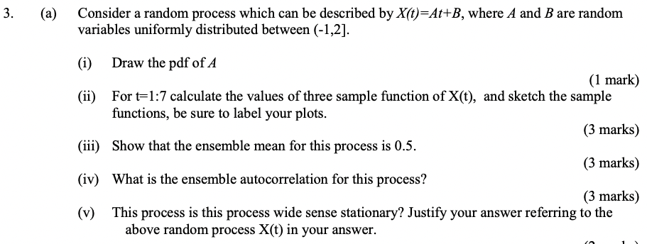 3. (a) Consider a random process which can be | Chegg.com