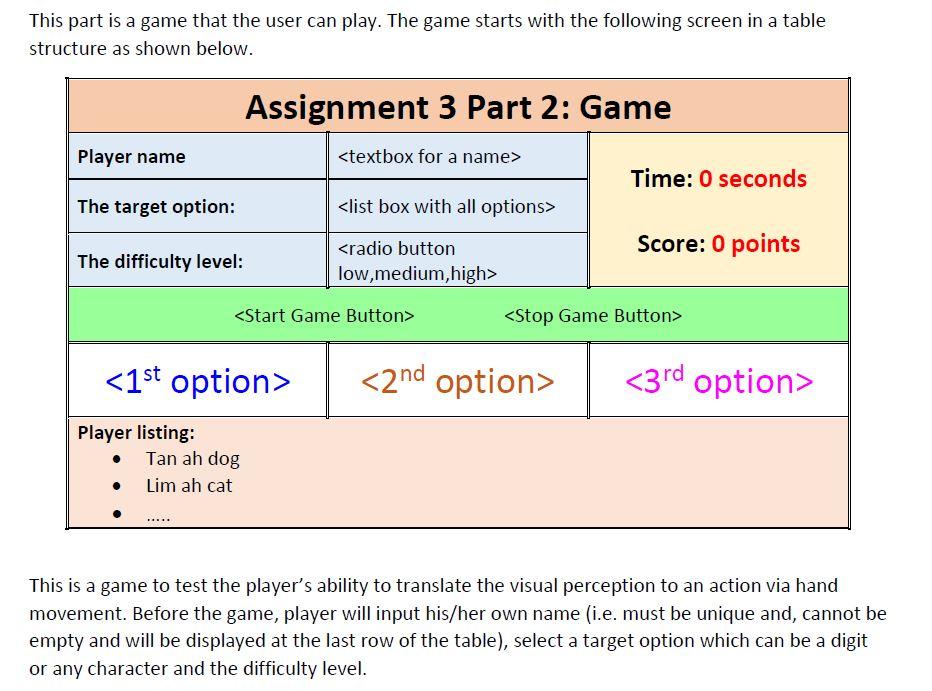 Solved This part is a game that the user can play. The game | Chegg.com