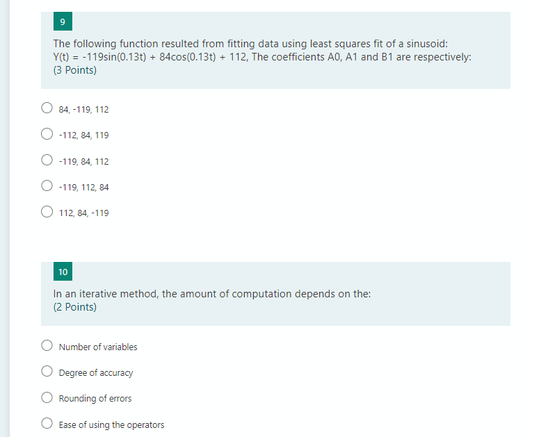 Solved 9 The following function resulted from fitting data | Chegg.com