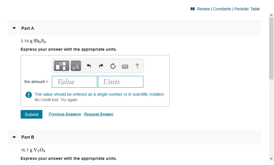 Solved Review | Constants | Periodic Table 16.7 g V203 | Chegg.com