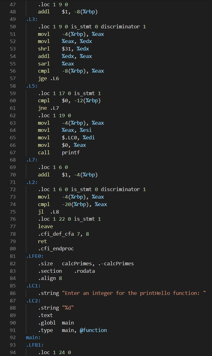 The code for the assembly file is shown below. Please | Chegg.com