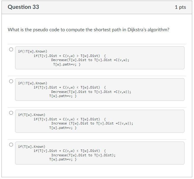 Solved Question 33 What is the pseudo code to compute the | Chegg.com