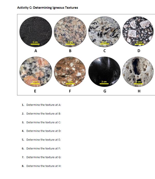 Solved Activity C: Determining Igneous Textures 1. Determine | Chegg.com