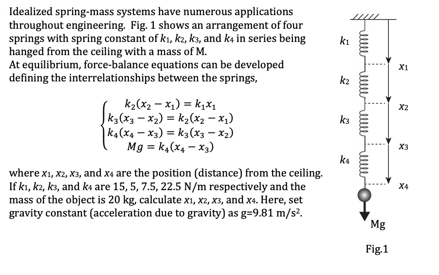 Solved Idealized spring-mass systems have numerous | Chegg.com