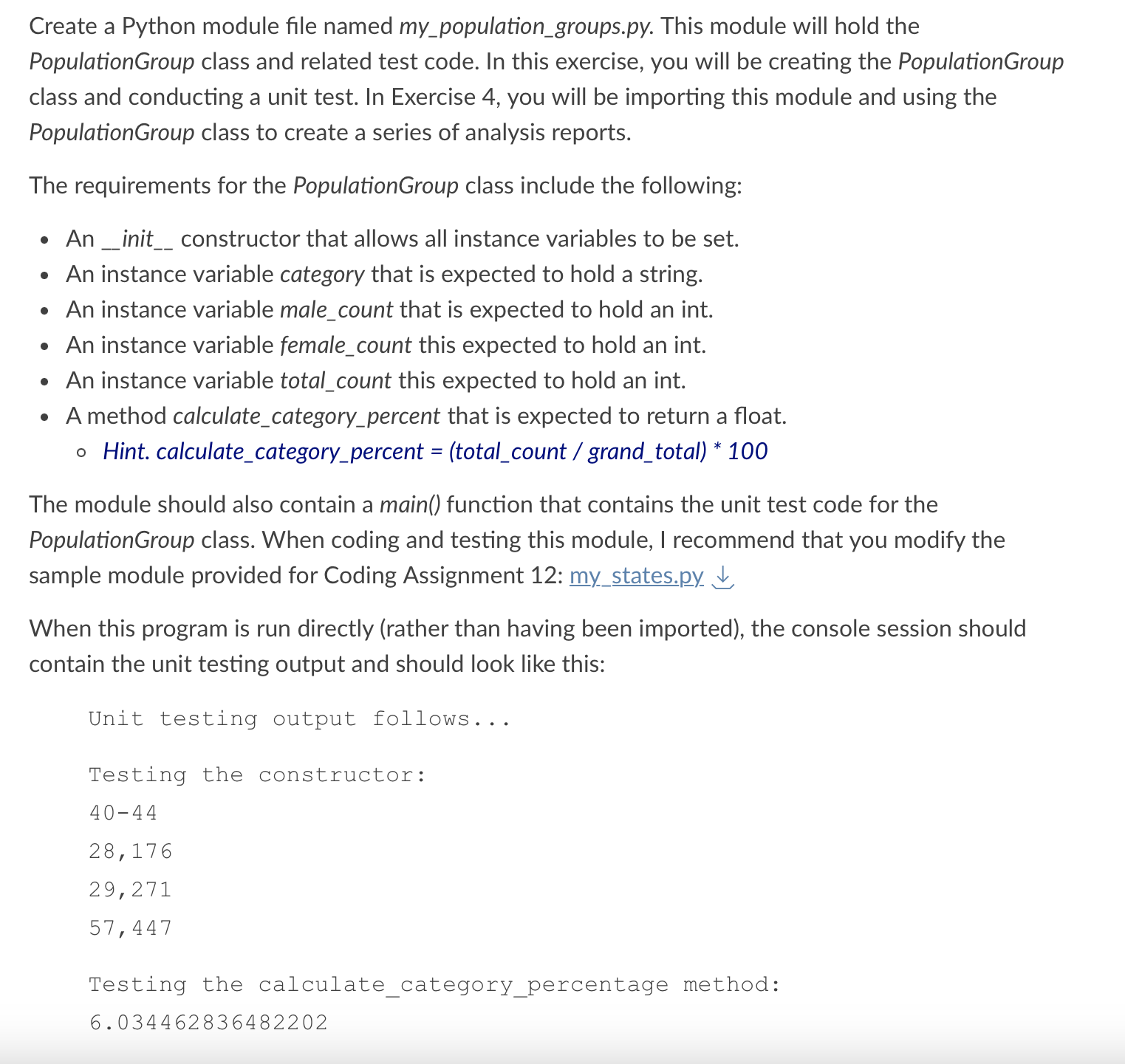 Solved Create a Python module file named | Chegg.com