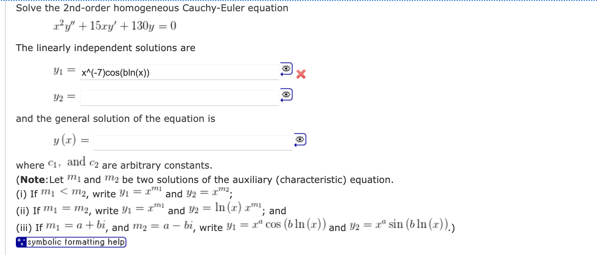 Solved Solve the 2nd-order homogeneous Cauchy-Euler equation | Chegg.com