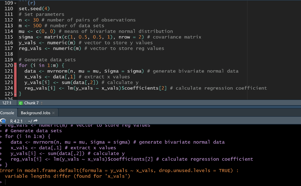 Solved How do I fix the error when I try to run the R code? | Chegg.com