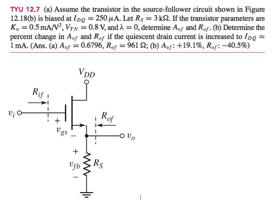 Solved TYU 12.7 (a) Assume the transistor in the | Chegg.com