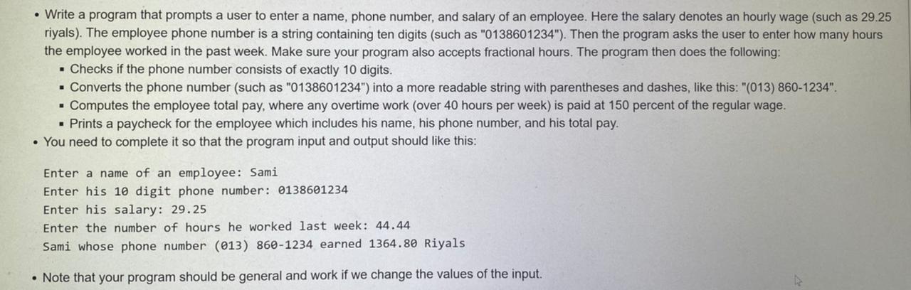 Solved • Write a program that prompts a user to enter a | Chegg.com