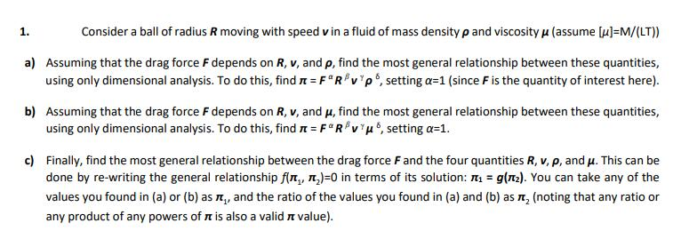 Solved 1. Consider a ball of radius R moving with speed vin | Chegg.com