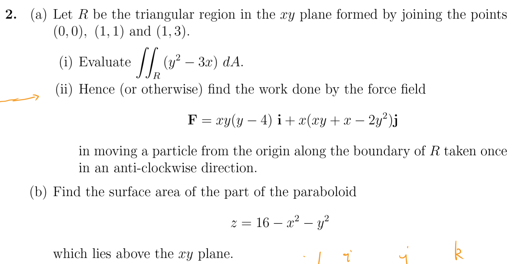 Solved 2. (a) Let R be the triangular region in the xy plane | Chegg.com