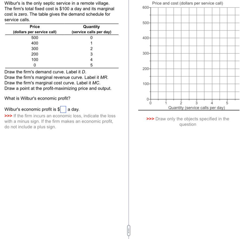 Solved Wilbur's is the only septic service in a remote | Chegg.com