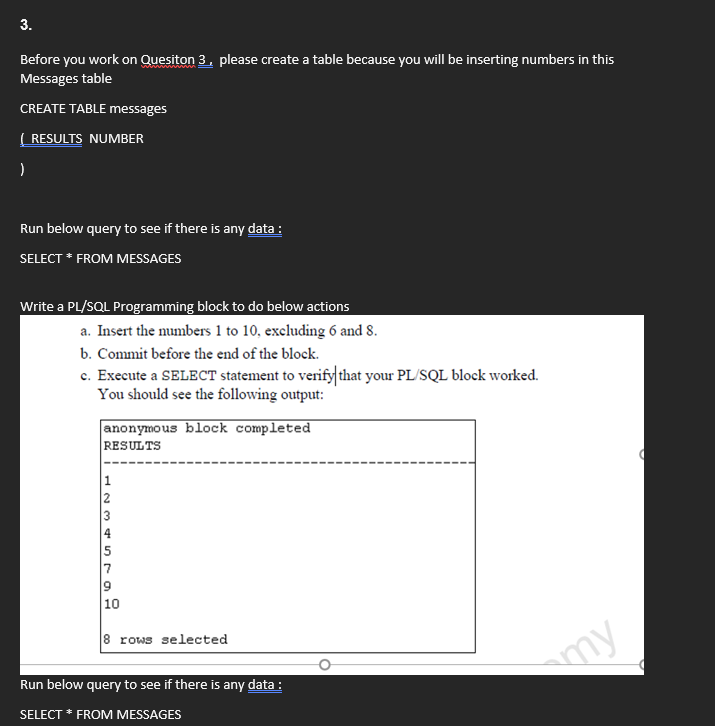 [solved] Before You Work On Quesiton 3 Please Create A