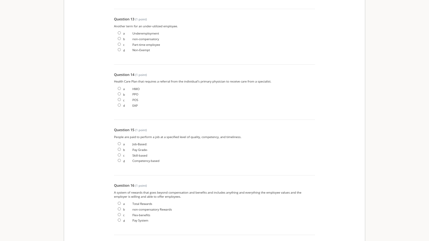 Solved Question 13 (1 point) Another term for an | Chegg.com
