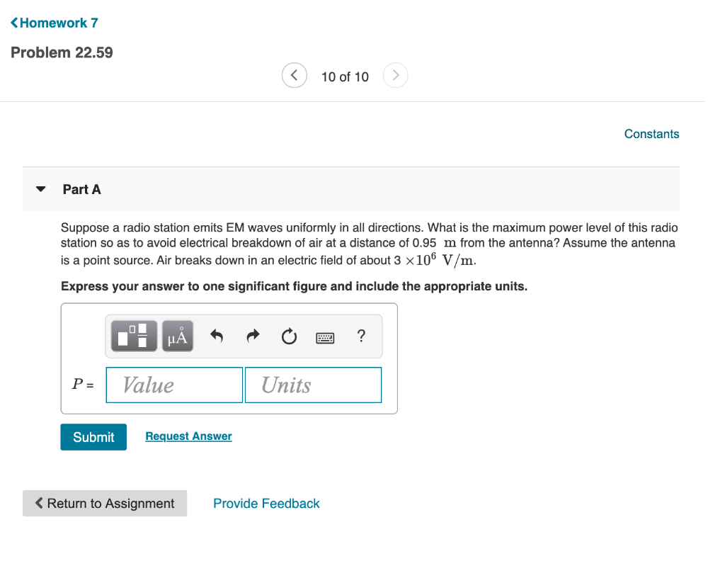 Solved KHomework 7 Problem 22.59 10 of 10 Constants Part A | Chegg.com