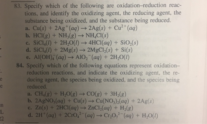 Solved 83. Specify which of the following are | Chegg.com