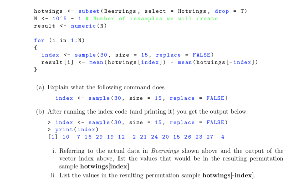 Solved 4. The dataset Beerwings contains observations from a | Chegg.com