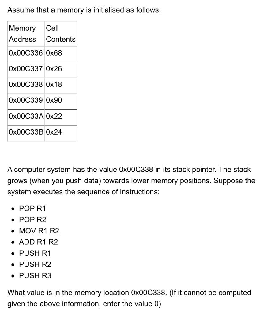 Solved please explain the terms of POP, MOV, ADD and PUSH in | Chegg.com