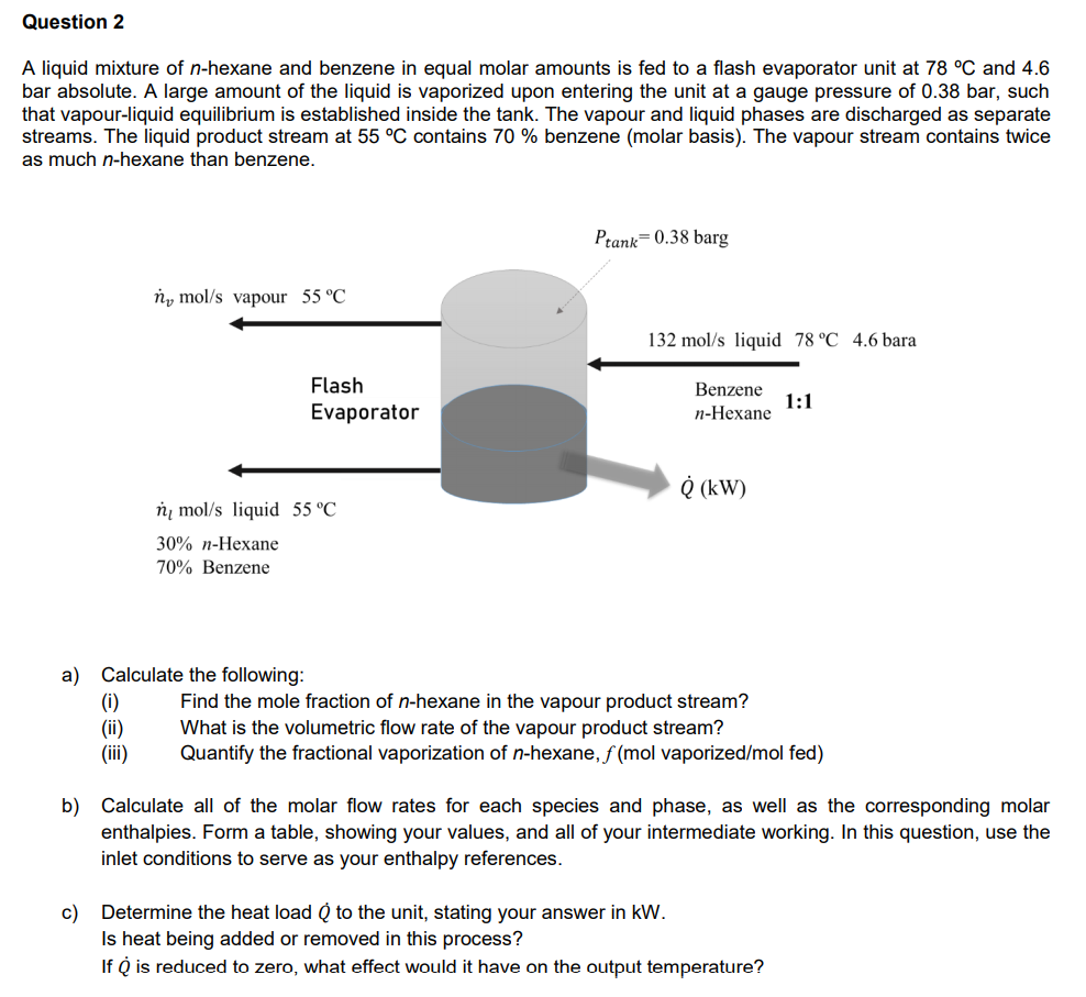 Question 2 A liquid mixture of n-hexane and benzene | Chegg.com