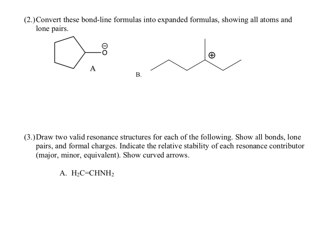 Solved (2.)Convert these bond-line formulas into expanded | Chegg.com