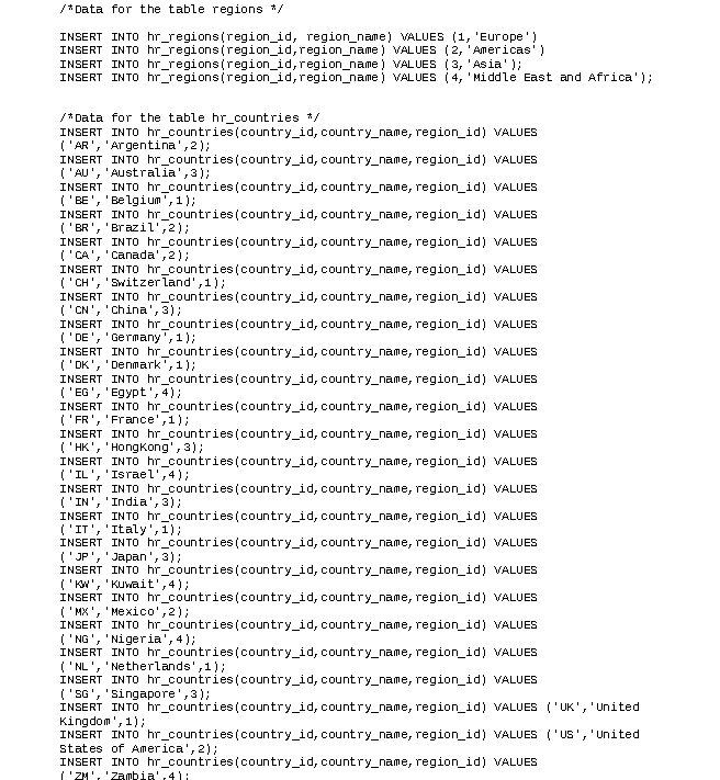 CREATE TABLE hr-regions region_id INT PRIMARY KEY, | Chegg.com