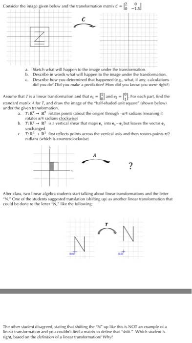 Solved Consider the image given below and the transformation | Chegg.com