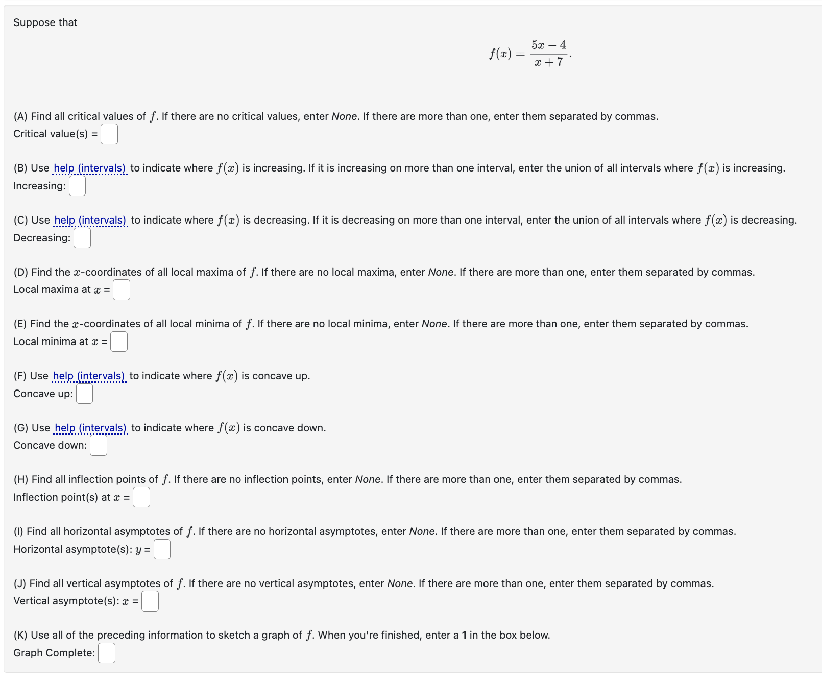 Solved Suppose thatf(x)=5x-4x+7(A) ﻿Find all critical values | Chegg.com