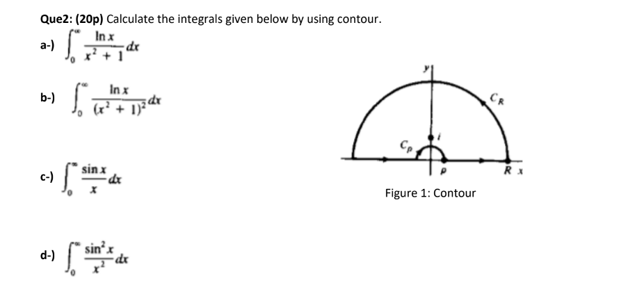 Solved Que2: (20p) Calculate the integrals given below by | Chegg.com