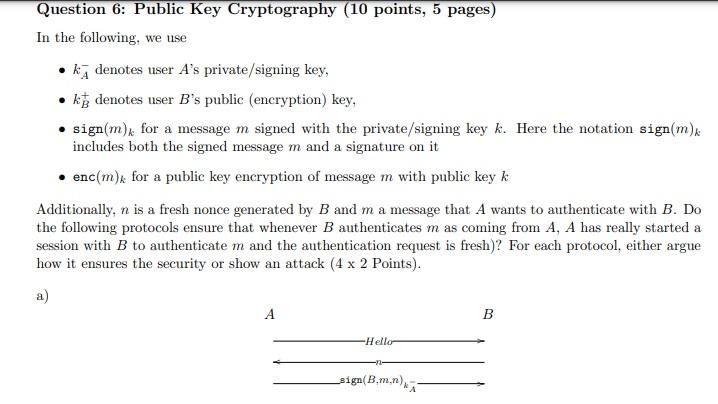 Solved Question 6: Public Key Cryptography (10 points, 5 | Chegg.com