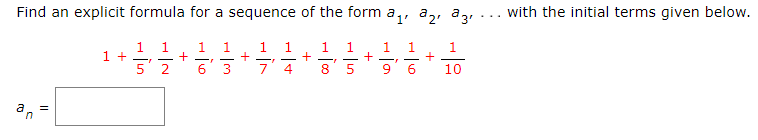 Solved Find an explicit formula for a sequence of the form | Chegg.com