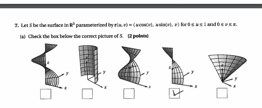 Solved 7. Let S be the surface in R3 parameterized by r(u, | Chegg.com