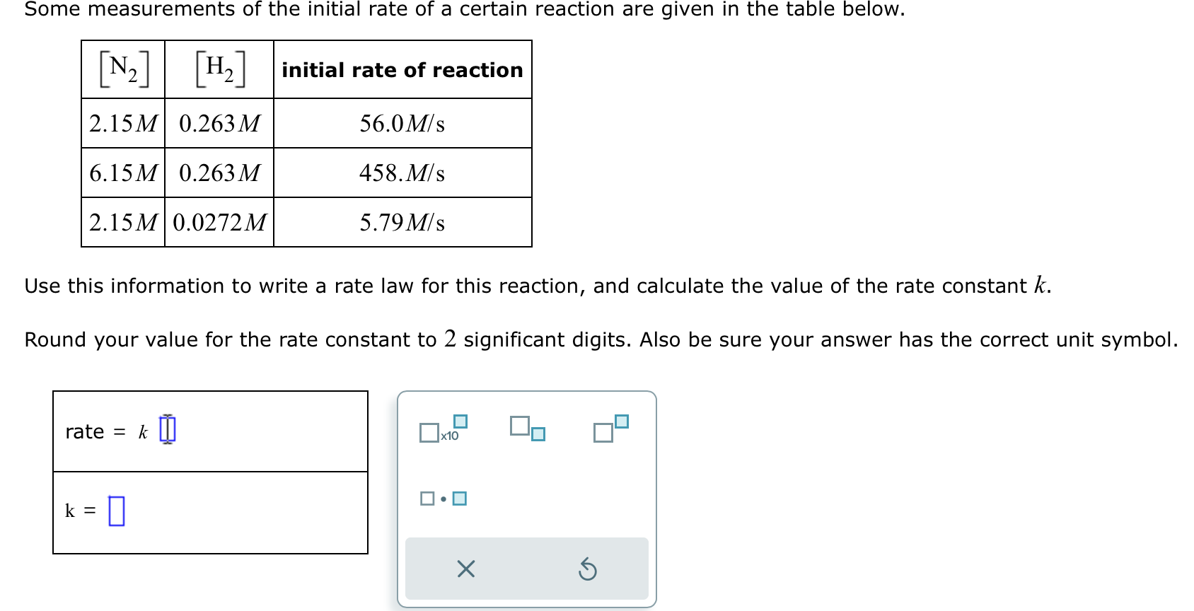 Solved Use this information to write a rate law for this | Chegg.com
