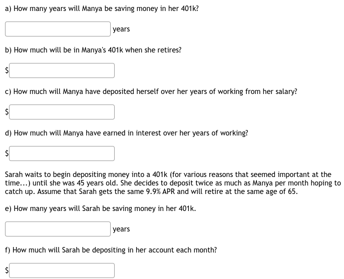 Solved Manya and Sarah are both starting out in their | Chegg.com