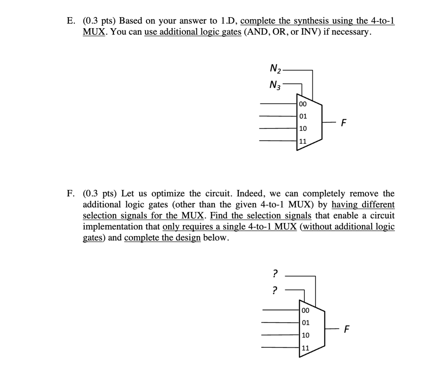 18 Pts We Are Implementing A Circuit With 4 Bit 