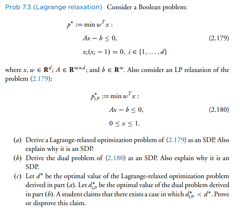 Solved Prob 7 3 Lagrange Relaxation consider A Boolean