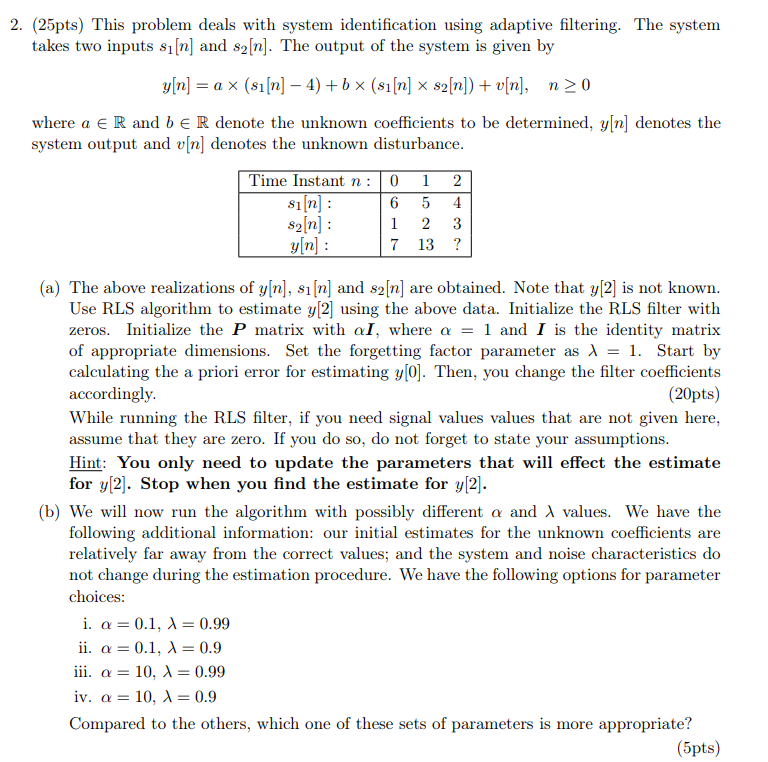 Solved 2. (25pts) This problem deals with system | Chegg.com