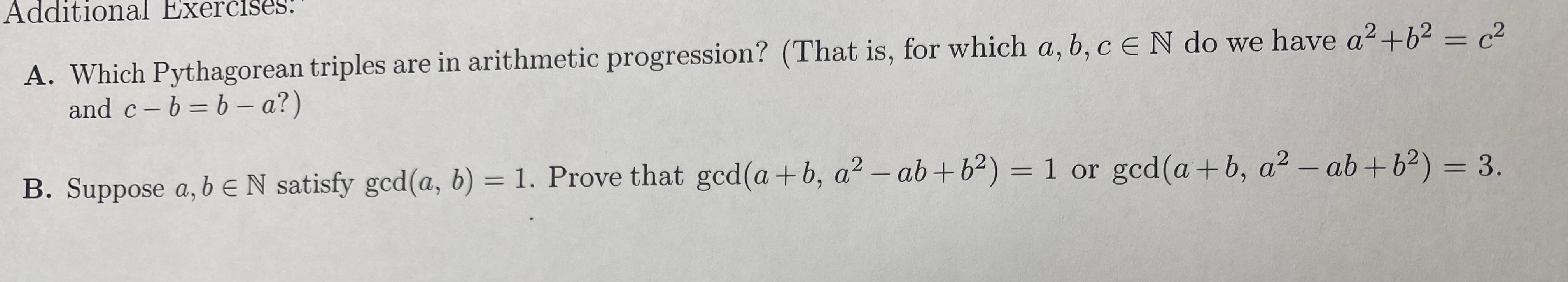 Solved A. Which Pythagorean triples are in arithmetic | Chegg.com