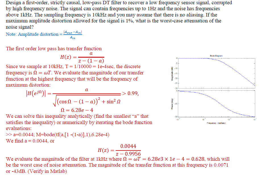 Solved PLEASE EXPLAIN IT AND EXPAND ITDesign a first-order, | Chegg.com