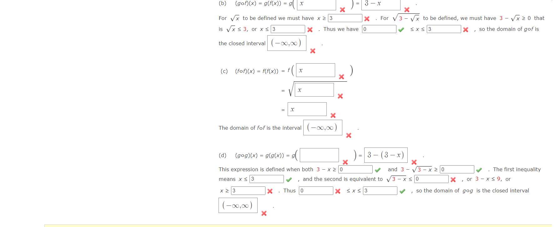 Solved EXAMPLE 7 If f(x)=x and g(x)=3−x, find each function | Chegg.com