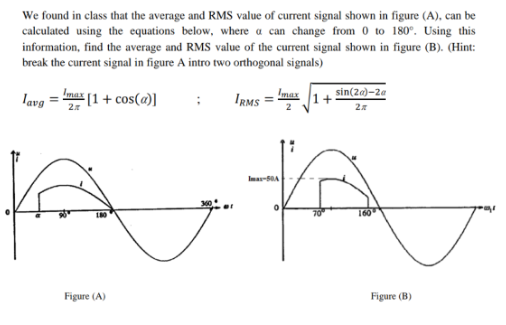 Solved Using the equations below, find the average and RMS | Chegg.com