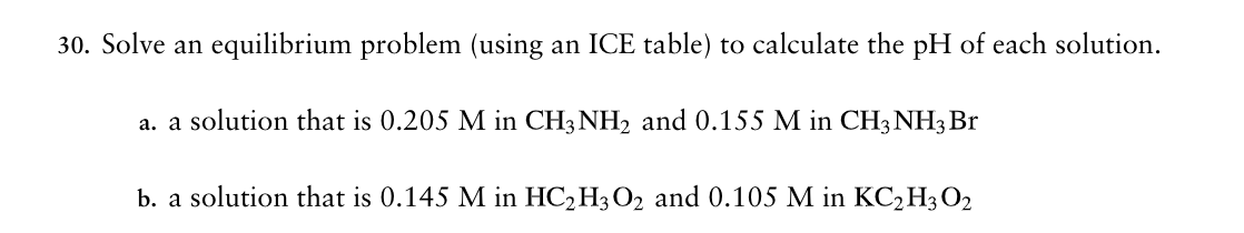 Solved 30. Solve an equilibrium problem (using an ICE table) | Chegg.com