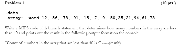 Solved Problem 1 10 Pts Data Array Word 12 56 78 