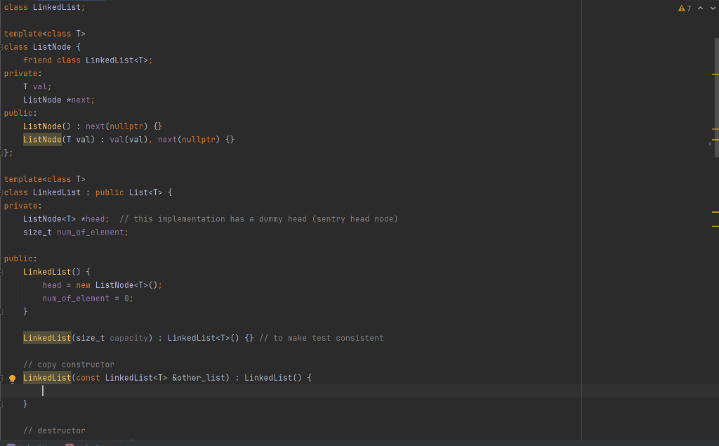 Solved Given the following class, write a copy constructor | Chegg.com