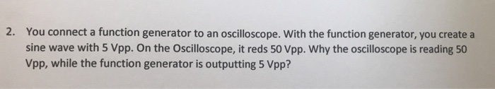 Solved You connect a function generator to an oscilloscope. | Chegg.com