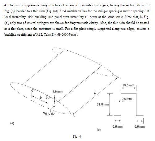 Solved 4. The main compressive wing structure of an aircraft | Chegg.com