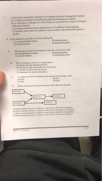 Solved 7. A functional organization structure is a weakness | Chegg.com
